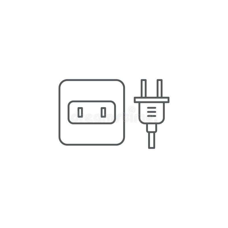 Plug Socket Vector Icon Symbol Isolated on White Background Stock ... Plug Socket Vector Icon Symbol Isolated on White Background Stock ...