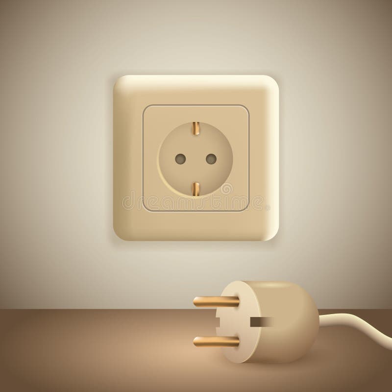Plug and Socket. Vector Illustration Decorative Design Stock Vector ...