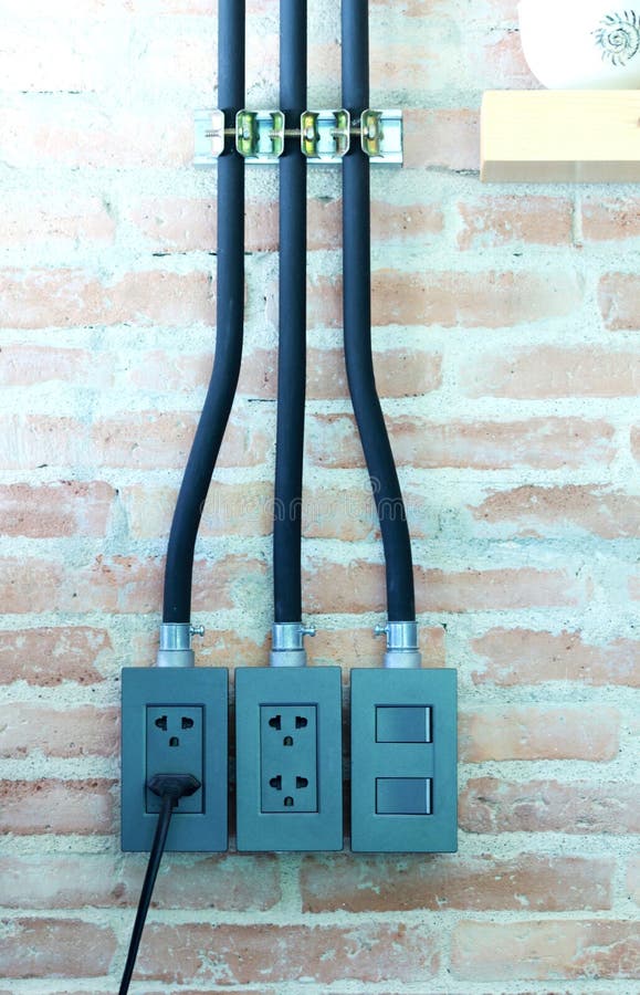 Electric Plug and Switch Loft Stock Image - Image of electrical, light ...