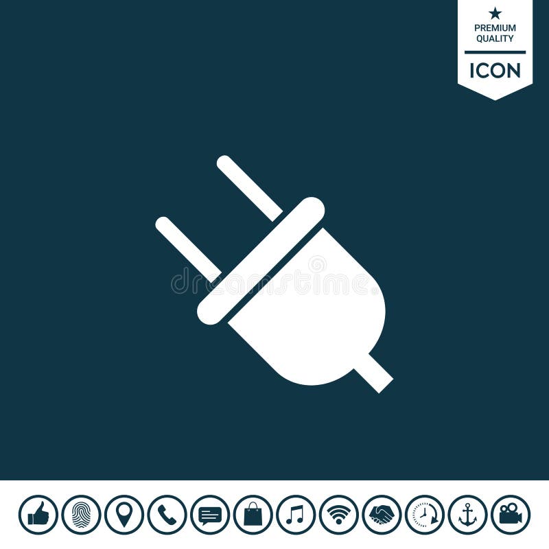 Plug symbol icon stock vector. Illustration of adapter - 107007776