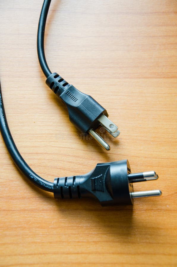 Plug stock photo. Image of wood, black, electronic, object - 57470462