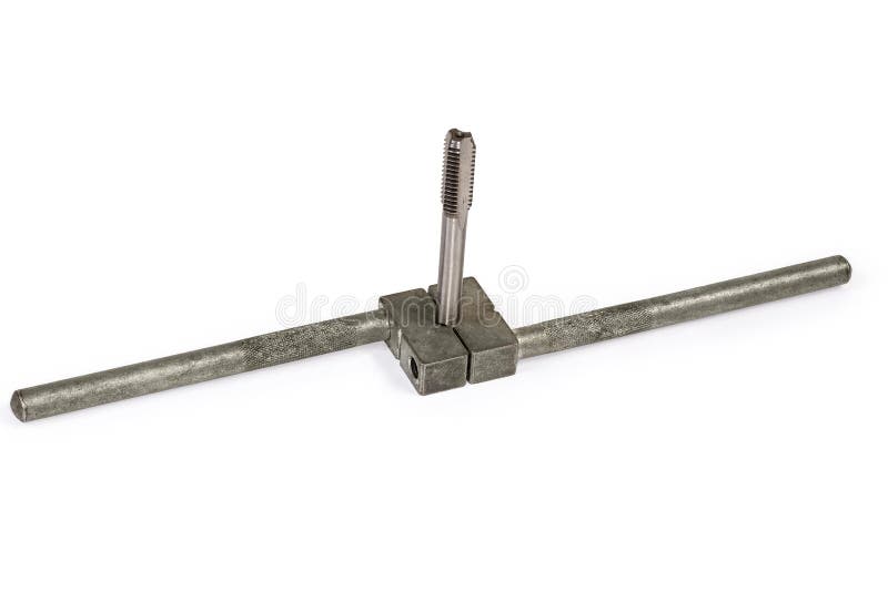 Plug Tap Fixed in Tap Wrench on a White Background Stock Photo - Image ...