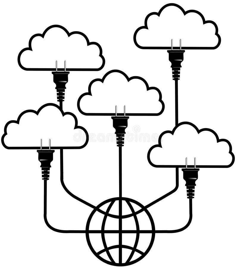 Plug Technology into Global Cloud Computing Stock Vector - Illustration ...