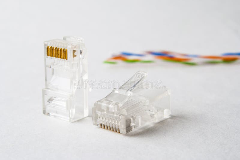 Plug To Connect the Internet. Plug RJ45. Stock Photo - Image of ...
