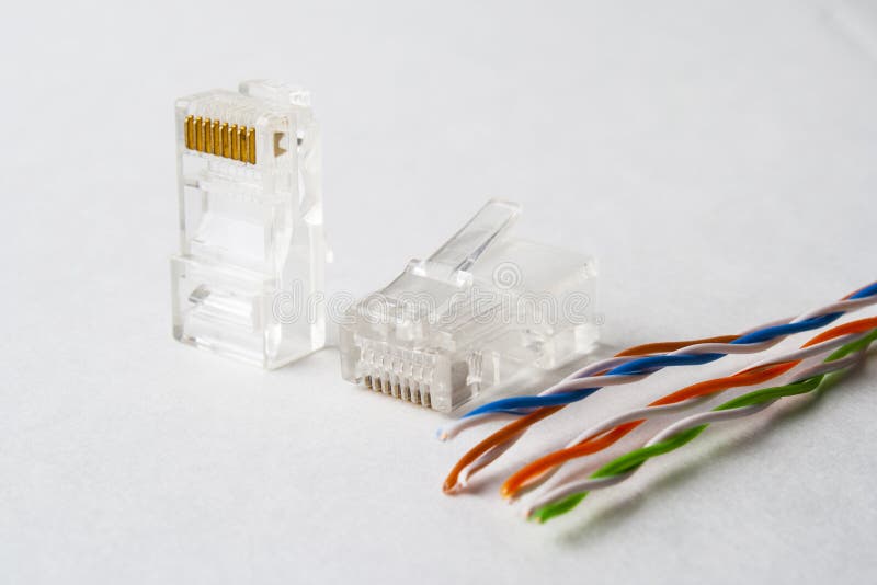 Plug To Connect the Internet. Plug RJ45. Stock Photo - Image of data ...