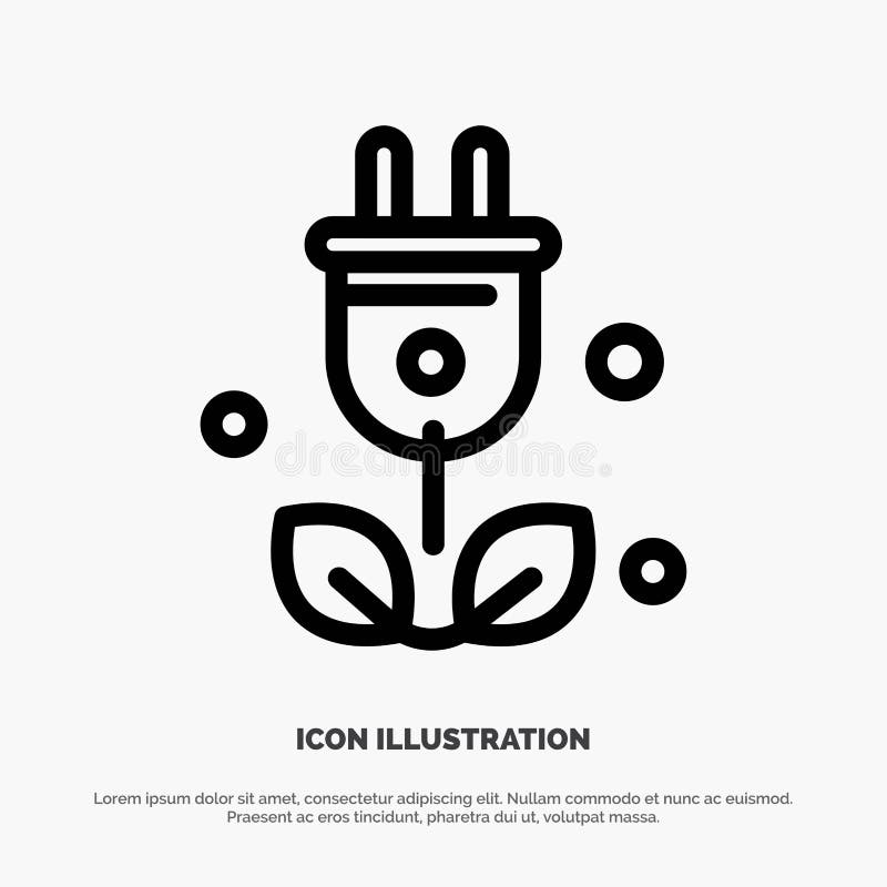 Plug, Tree, Green, Science Line Icon Vector Stock Vector - Illustration ...