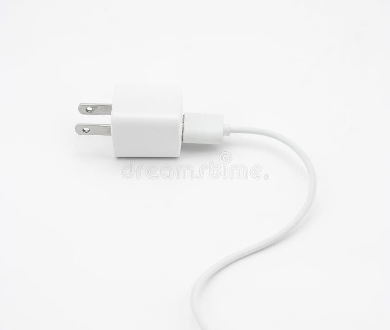 2 flat pins plug stock image. Image of outlet, cable - 67353369