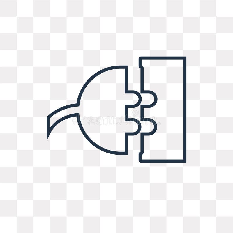 Plug Vector Icon Isolated on Transparent Background, Linear Plug Stock ...