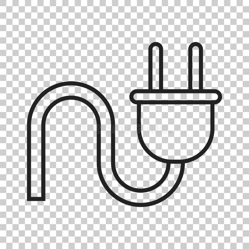 Plug Vector Icon in Line Style. Power Wire Cable Flat Illustration ...