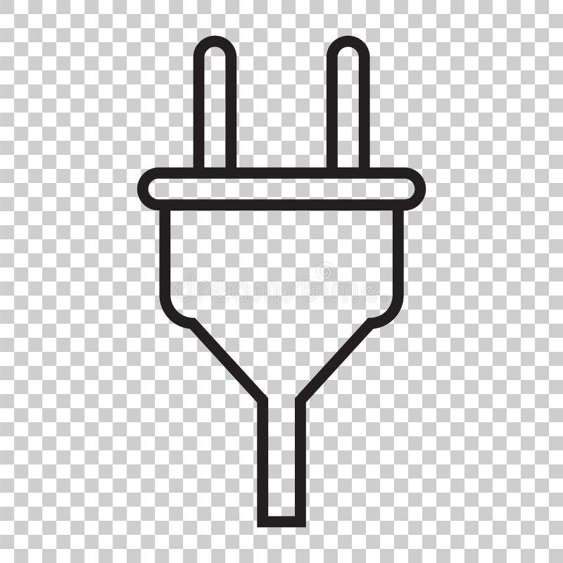 Plug Vector Icon in Line Style. Power Wire Cable Flat Illustration ...