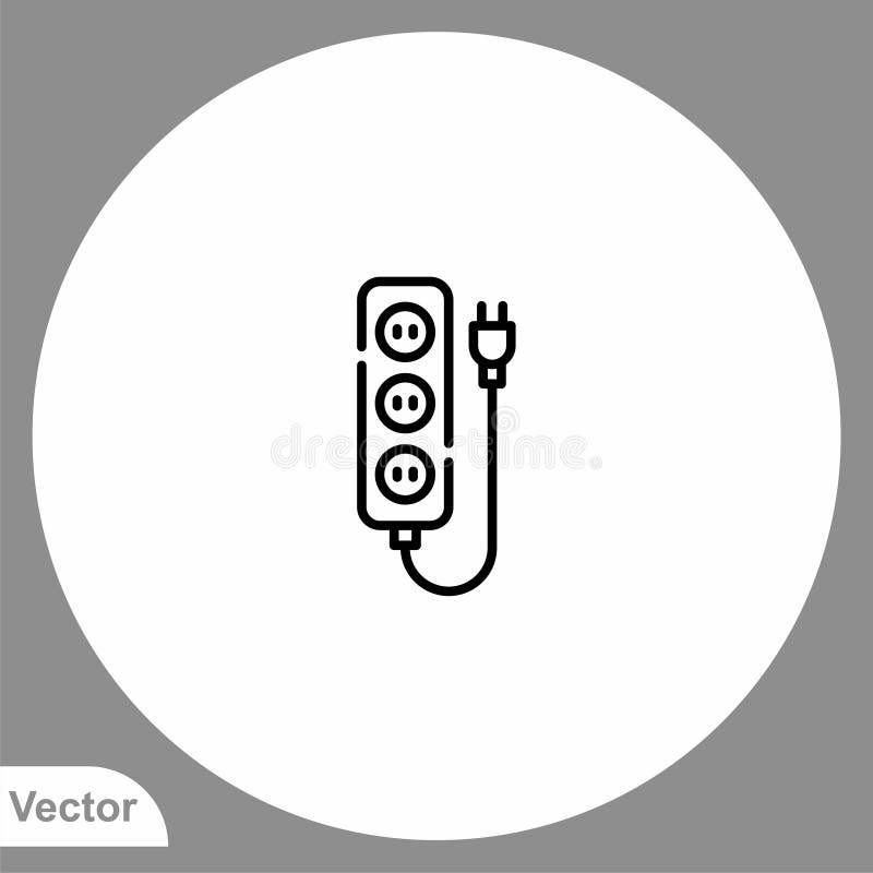 Plug Vector Icon Sign Symbol Stock Vector - Illustration of electrical ...