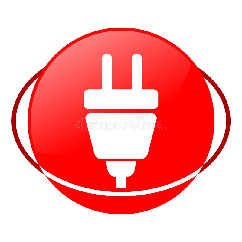 Plug in Vector Illustration, Red Icon Stock Vector - Illustration of ...
