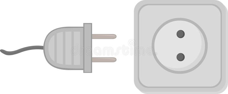 Plug and Wall Socket Cartoon Stock Vector - Illustration of current ...