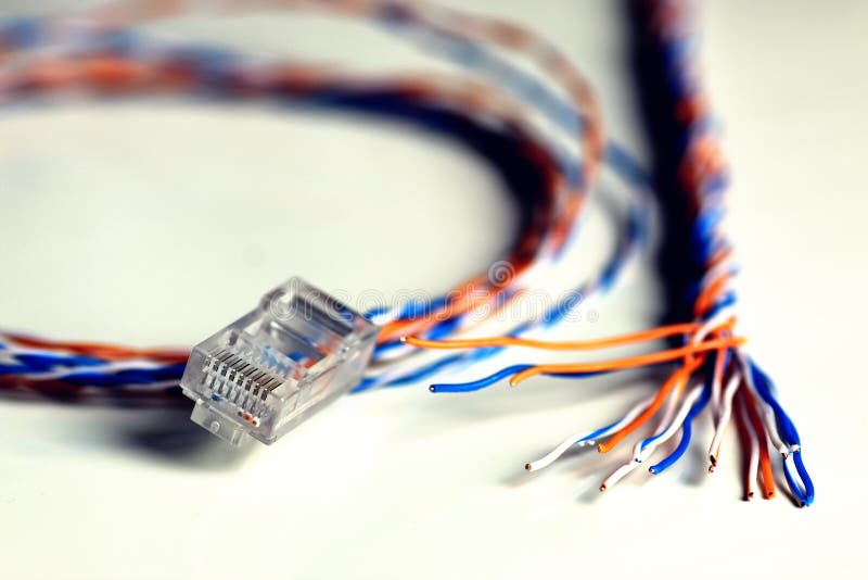 Plug wire color lan stock image. Image of cat5, cables - 89320153
