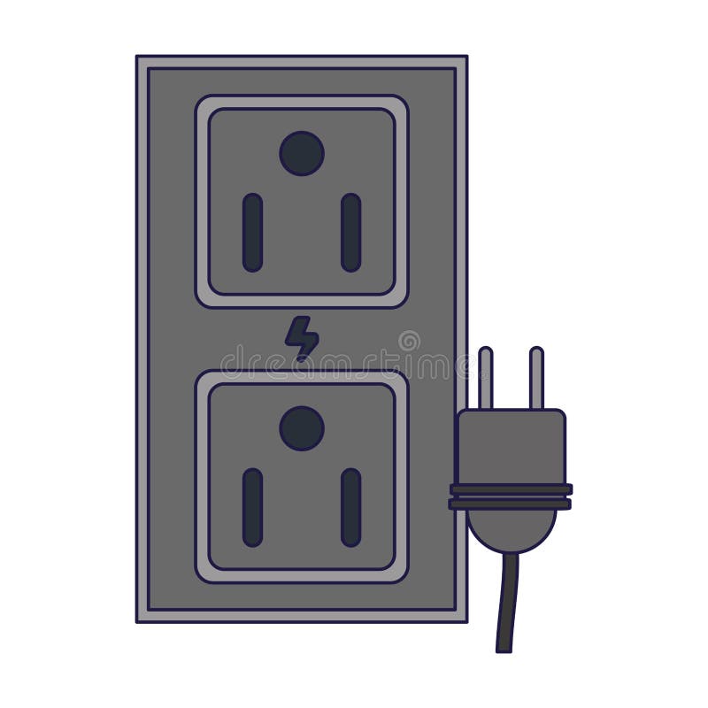 Plug and Wire Electric Symbol Stock Vector - Illustration of adapter ...
