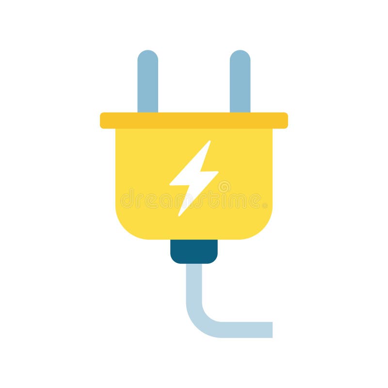 Plug with Wire Icon. Electrical Plug with Lighting Stock Vector ...