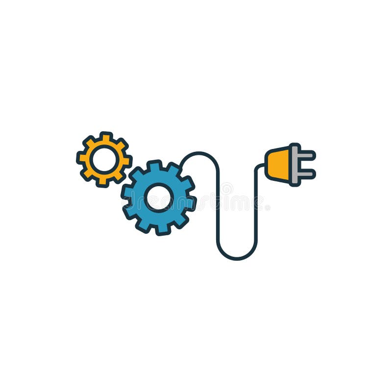 Plug and Work Icon. Monochrome Simple Sign from Digitalization ...