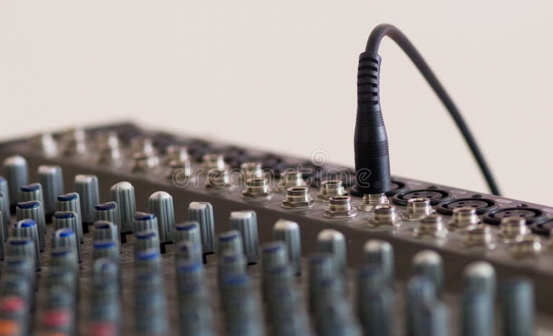 Plugged in audio jack stock photo. Image of device, jack - 32229998