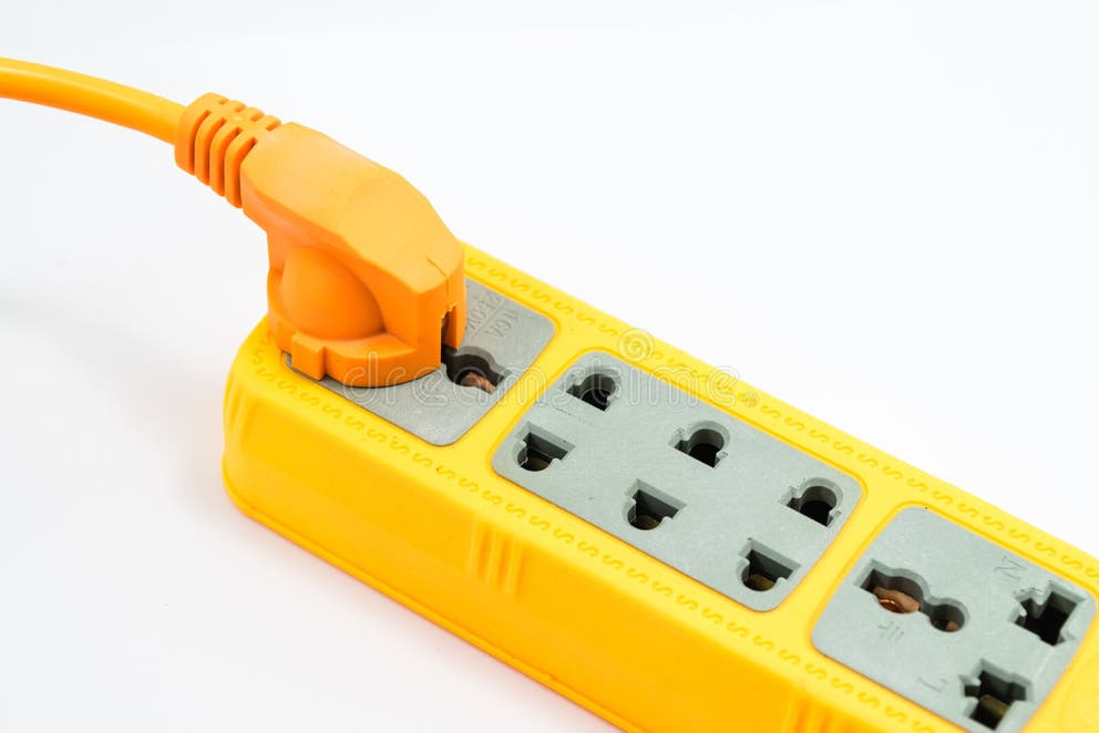 Plugged electric devices stock photo. Image of industry - 127357996