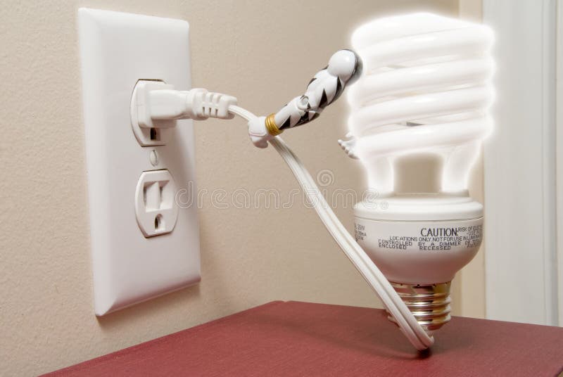 Plugged Light Bulb stock image. Image of efficient, environment - 12137069