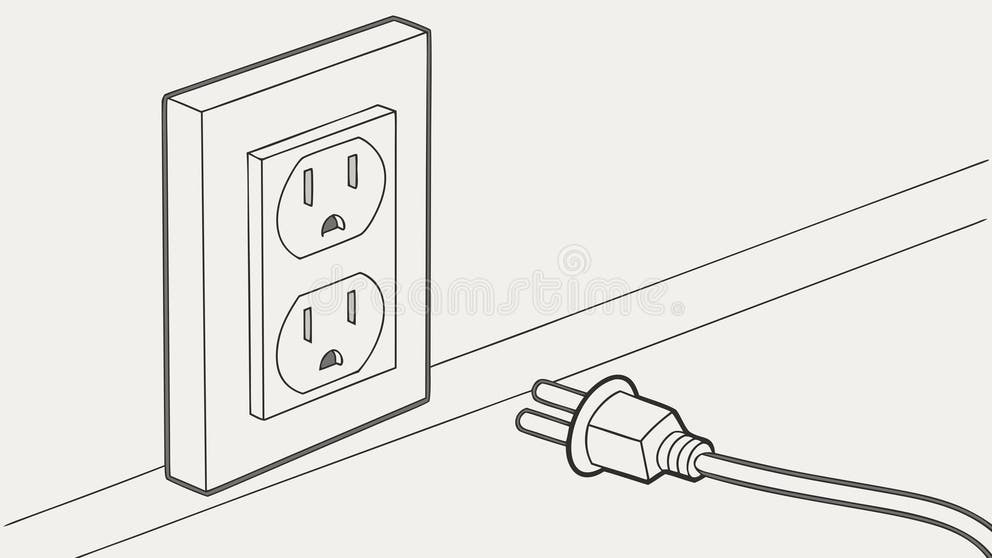 Plugged into Outlet, Power on, Charging Device, Vector Design ...