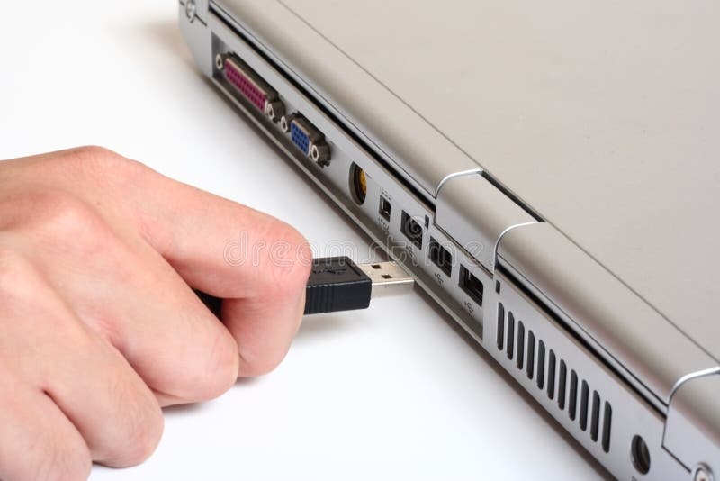 Taking data off a laptop. stock image. Image of espionage - 854135