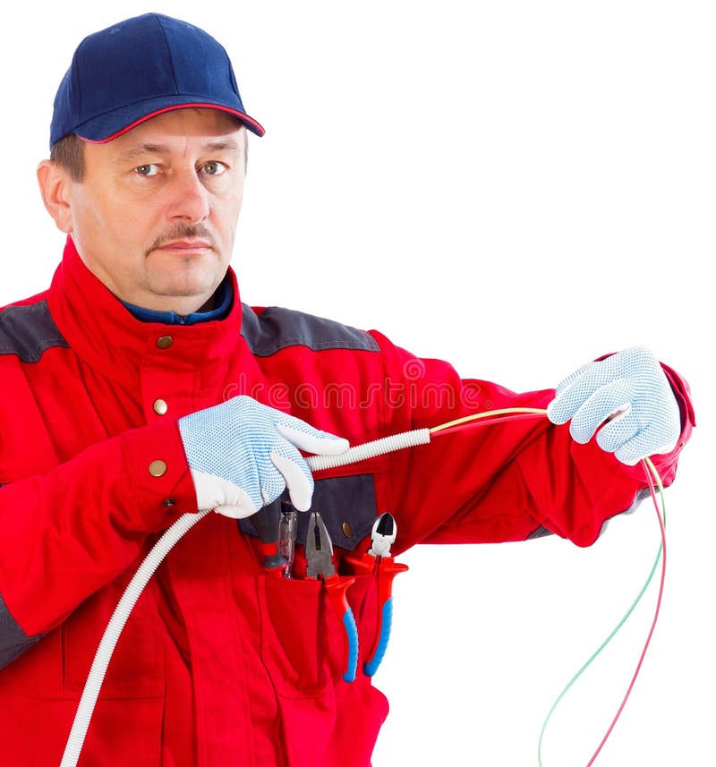 Plugging cable in tube stock image. Image of mechanic - 36334039