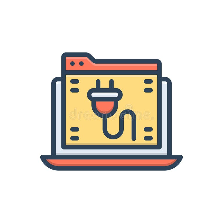 Color Illustration Icon for Plugin, Plug and Power Stock Illustration ...