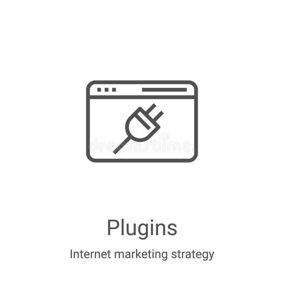 Plugins Icon Vector from Internet Marketing Strategy Collection. Thin ...