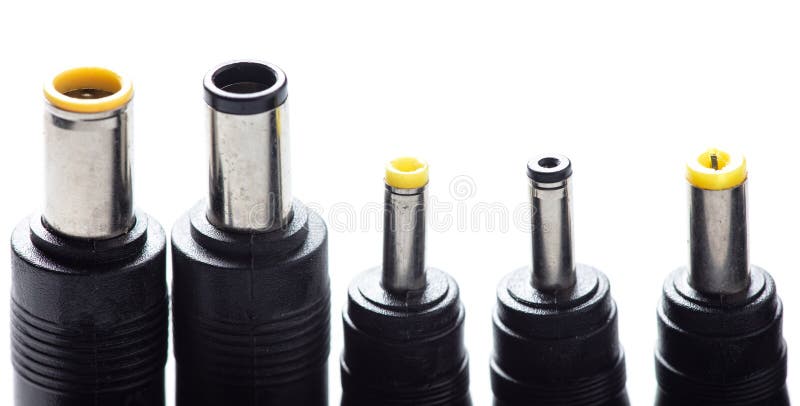 Plugs for Charging a Laptop on a White Background Stock Photo - Image ...