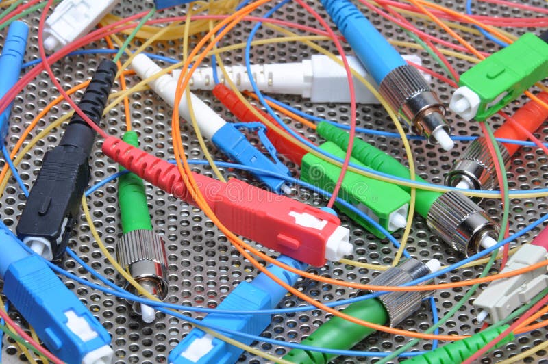 Plugs and Connectors of Optical Computer Networks Stock Image - Image ...