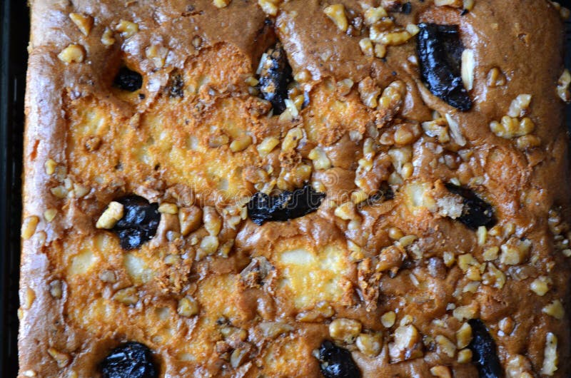Plum Cake, Rectangular in Shape. Dessert. Soft and Spongy Cake. Fruity ...