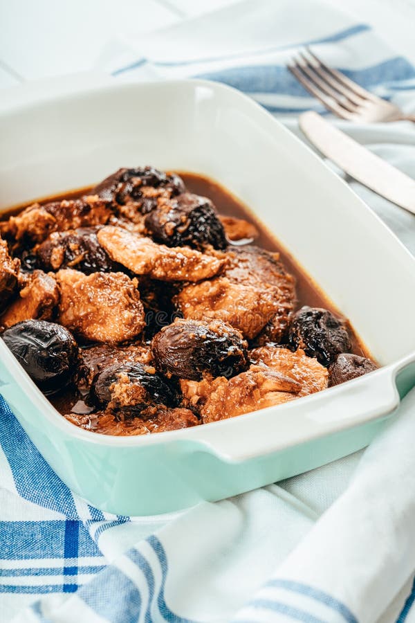 Plum Chicken with Soy Sauce and Maple Syrup Stock Photo - Image of ...