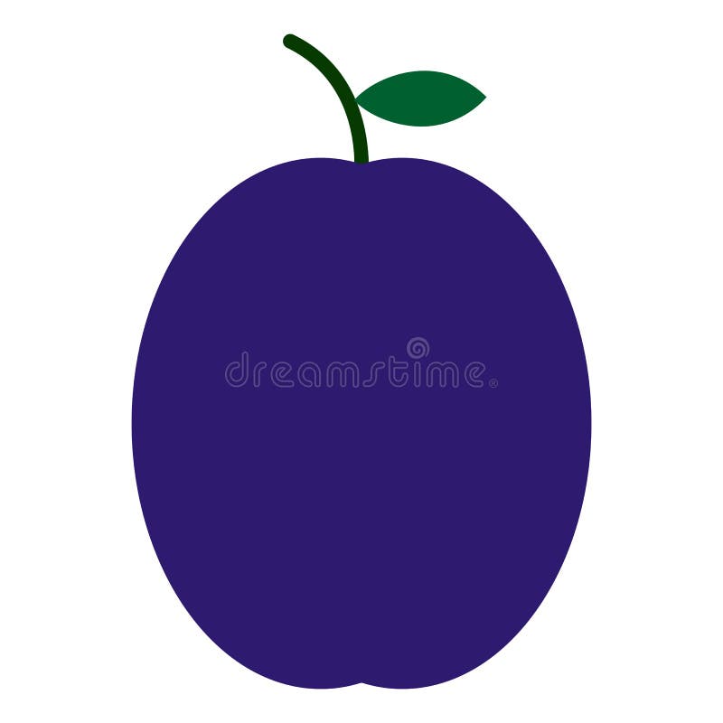 Plum flat icon stock vector. Illustration of ingredient - 79660427