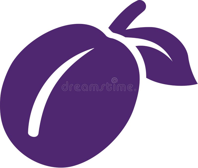 Plum icon vector stock vector. Illustration of fruit - 107166401