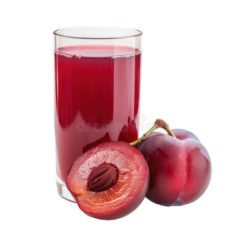 Plum Juice Front View Isolate on Transparency Stock Illustration ...