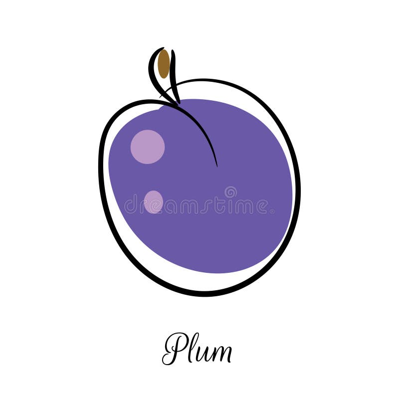 Plum Line Doodle Vector Icon. Stock Vector - Illustration of doodle ...