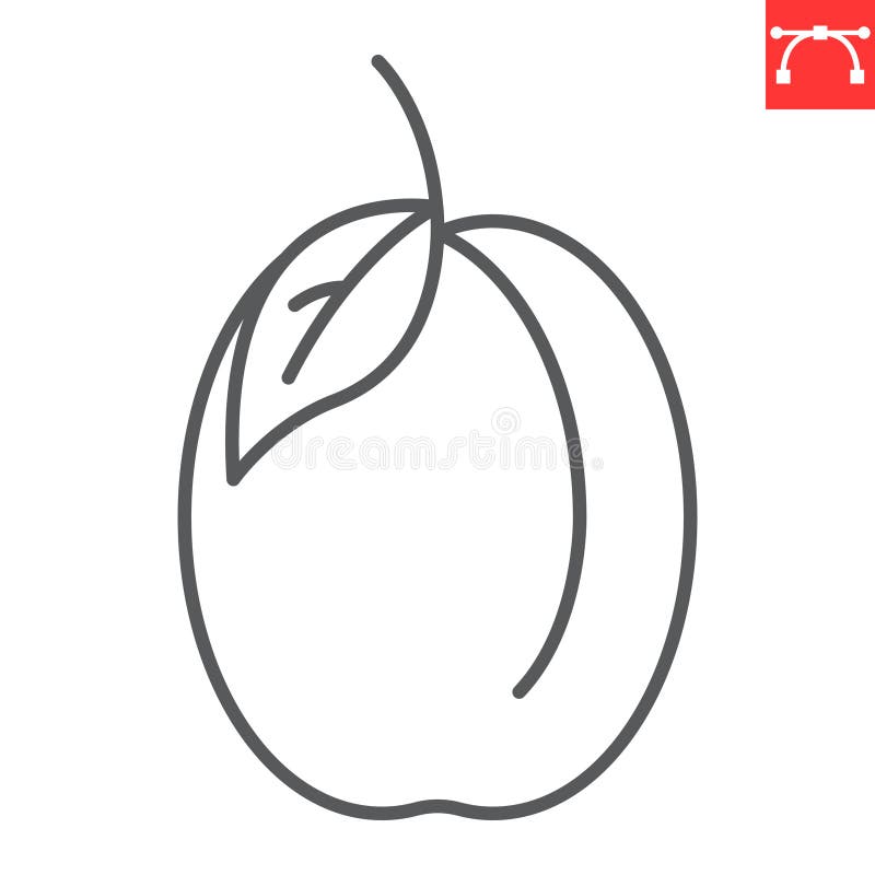 Plum line icon stock vector. Illustration of design - 326274381