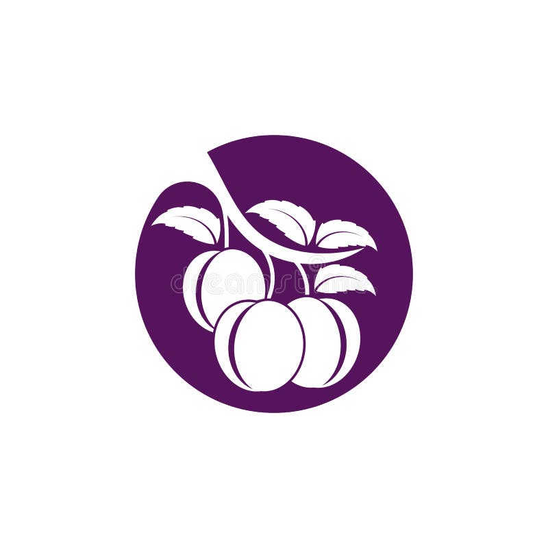Plum Logo Vector Icon Design Stock Vector - Illustration of sweet, leaf ...
