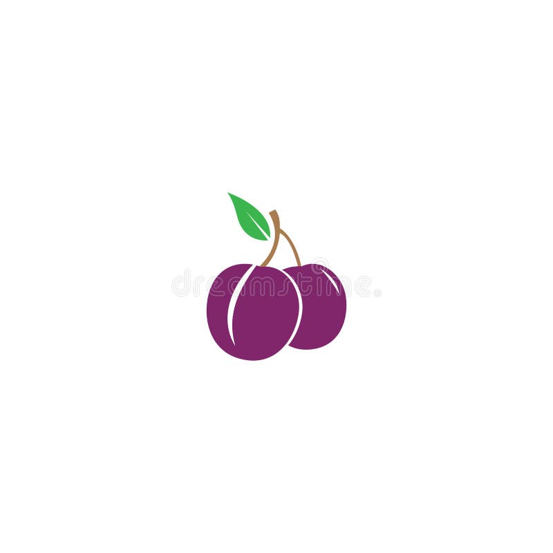 Plum Logo Vector Icon Design Template. Stock Vector - Illustration of ...
