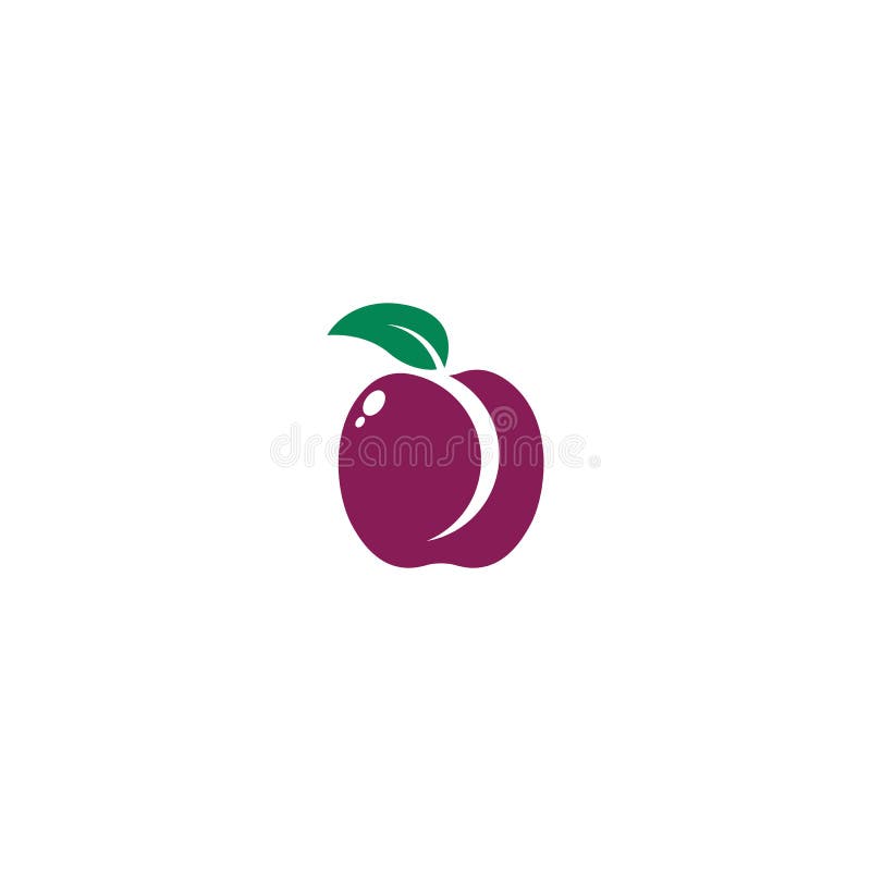 Plum Logo Vector Icon Design Template. Stock Vector - Illustration of ...