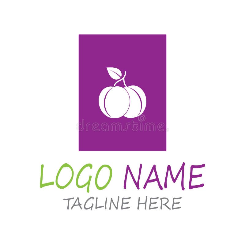 Plum Logo Vector Icon Design Template Stock Vector - Illustration of ...