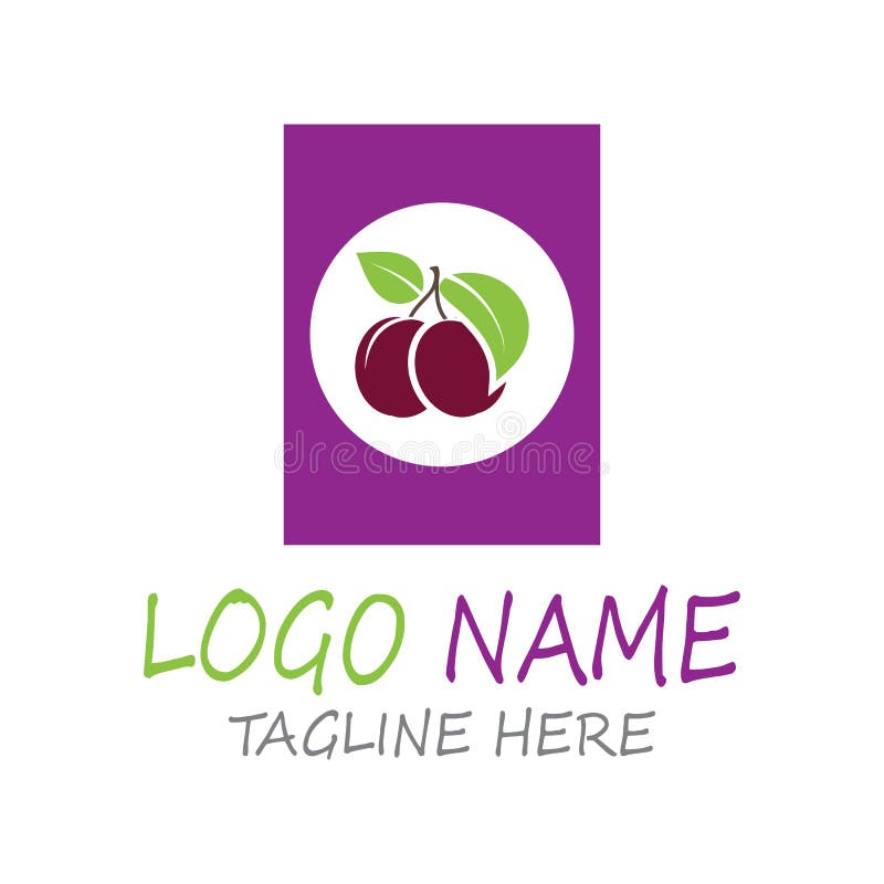 Plum Logo Vector Icon Design Template Stock Vector - Illustration of ...