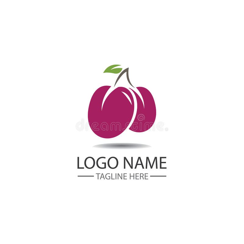 Plum Logo Vector Icon Design Template. Stock Vector - Illustration of ...