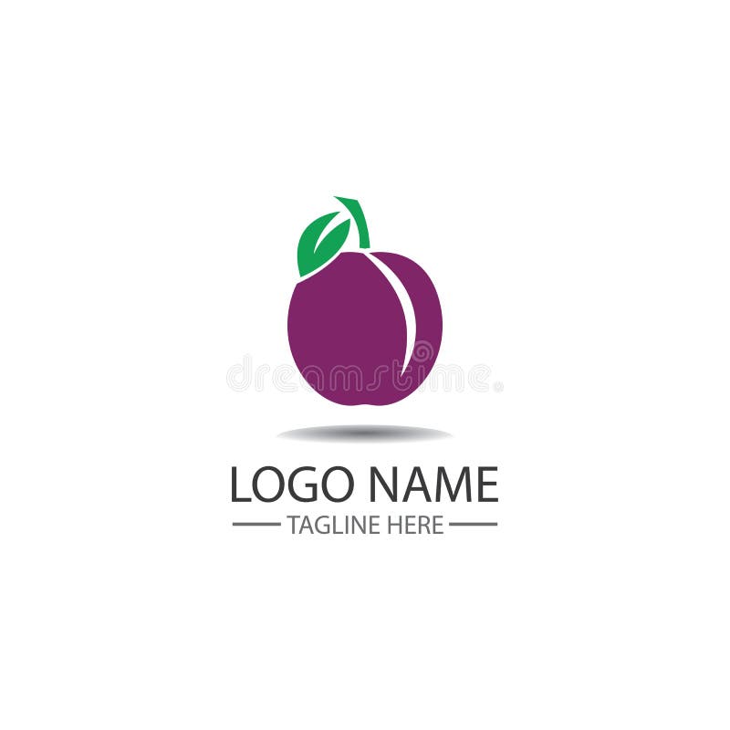 Plum Logo Vector Icon Design Template. Stock Vector - Illustration of ...