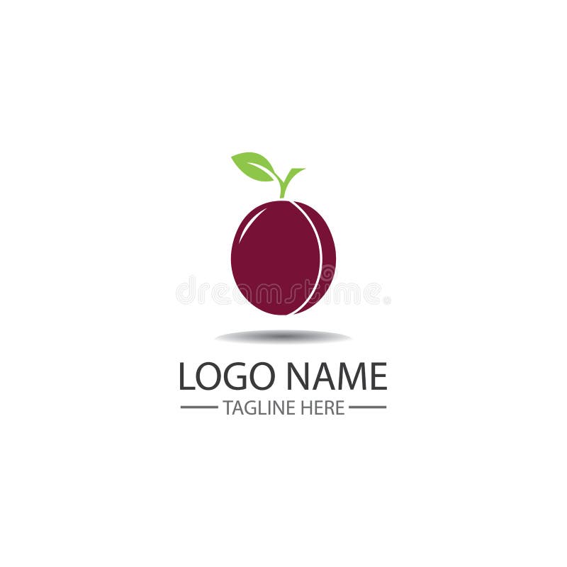Plum Logo Vector Icon Design Template. Stock Vector - Illustration of ...