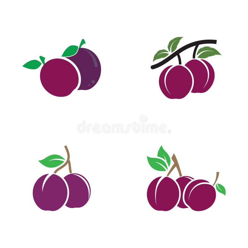 Plum Logo Vector Icon Design Template Stock Vector - Illustration of ...