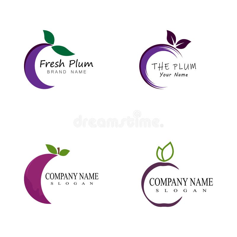 Plum Logo Vector Icon Design Template Stock Vector - Illustration of ...