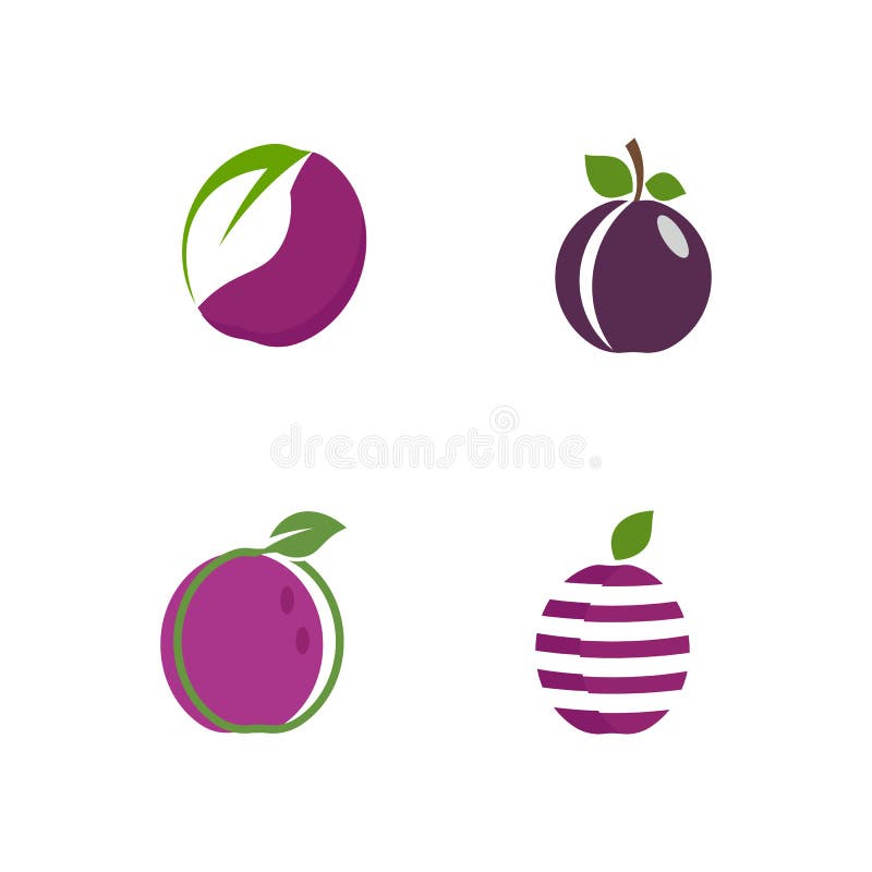 Plum Logo Vector Icon Design Template Stock Vector - Illustration of ...