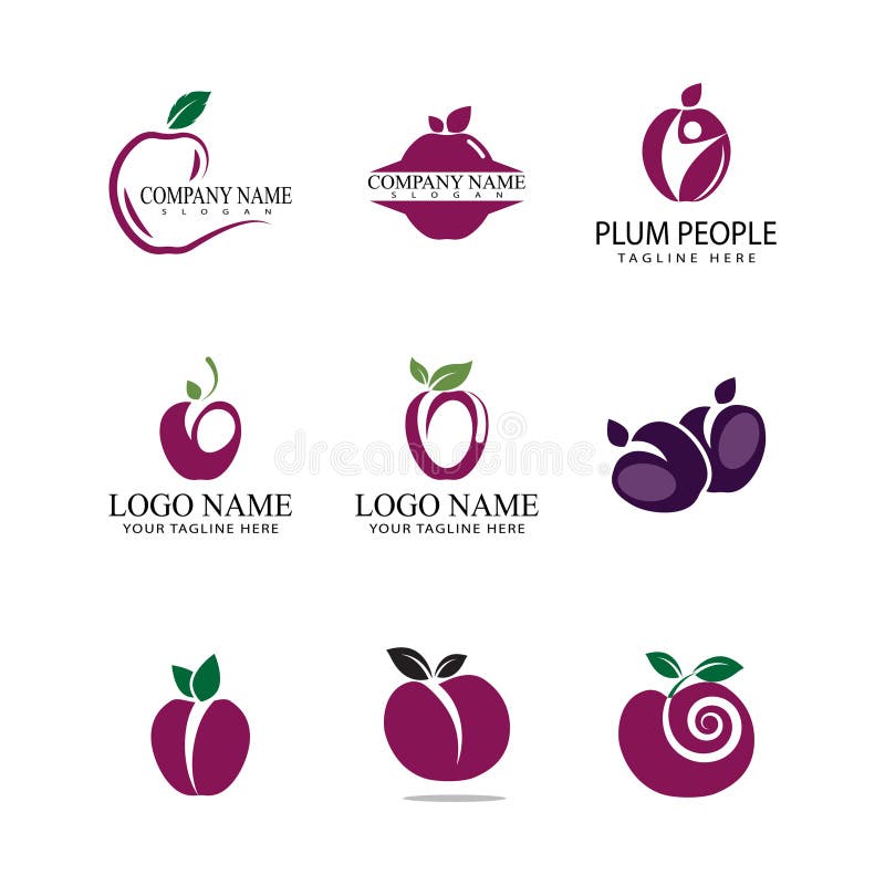 Plum Logo Vector Icon Design Template Stock Vector - Illustration of ...
